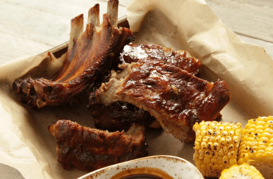 Campbell Brothers Baby Back Ribs, Soy Chili Glaze & Charred Sweetcorn ...